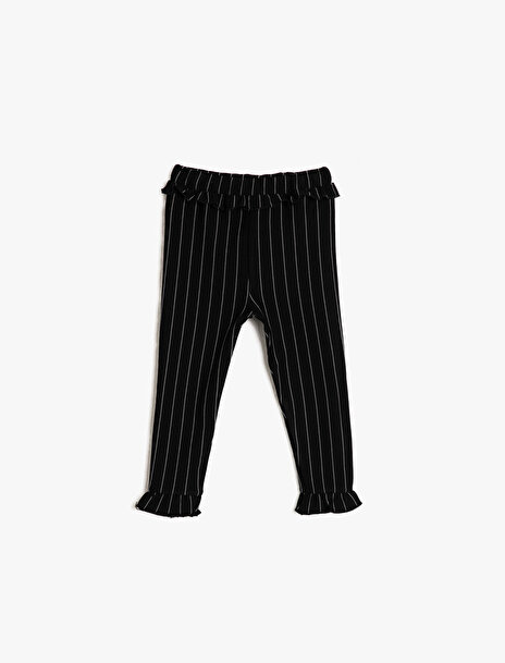 Koton Kız Çocuk Fırfırlı Çizgili Eşofman Altı