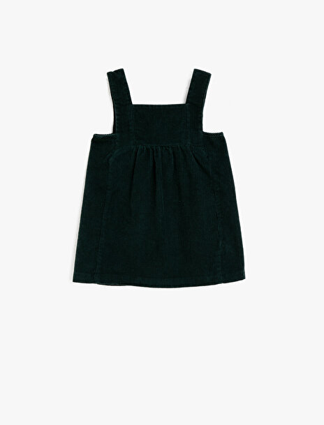 Koton Kız Çocuk Pamuklu Askılı Kadife Elbise