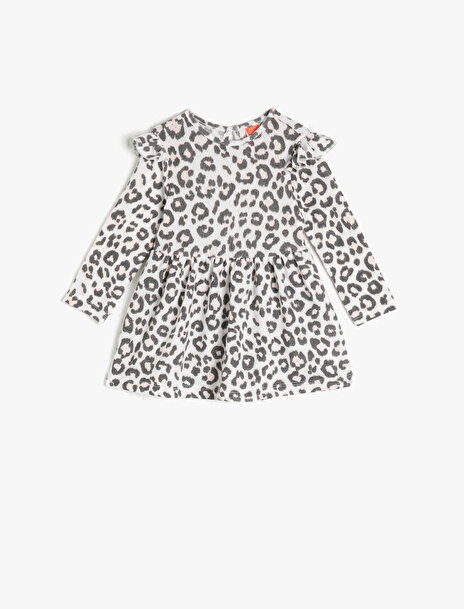 Koton Kız Çocuk Leopar Desenli Uzun Kollu Bisiklet Yaka Elbise Koton Kız Çocuk Leopar Desenli Uzun Kollu Bisiklet Yaka Elbise