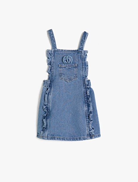 Koton Kız Çocuk Pamuklu Askili Firfirli Elbise