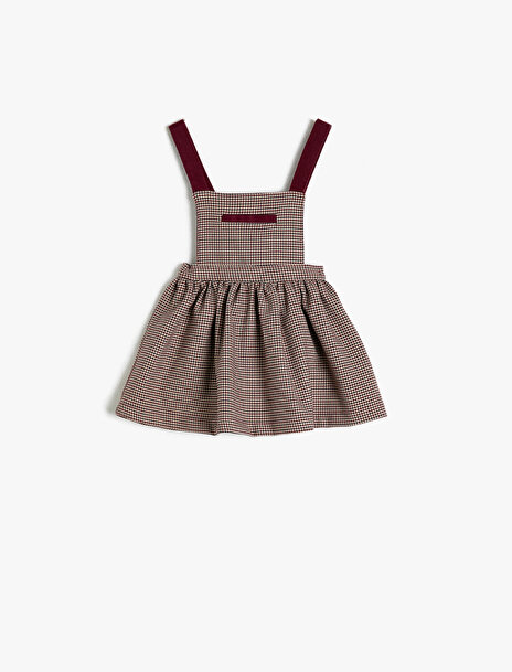 Koton Kız Çocuk Askılı Kareli Elbise
