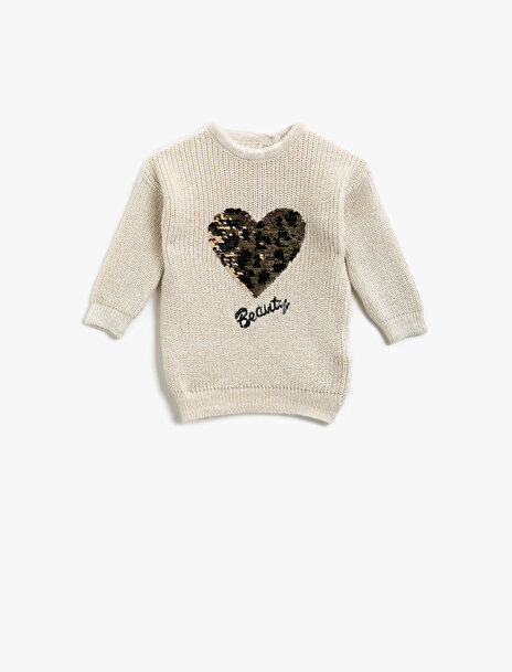 Koton Kız Çocuk Pullu Bisiklet Yaka Uzun Kollu Triko Kazak Koton Kız Çocuk Pullu Bisiklet Yaka Uzun Kollu Triko Kazak