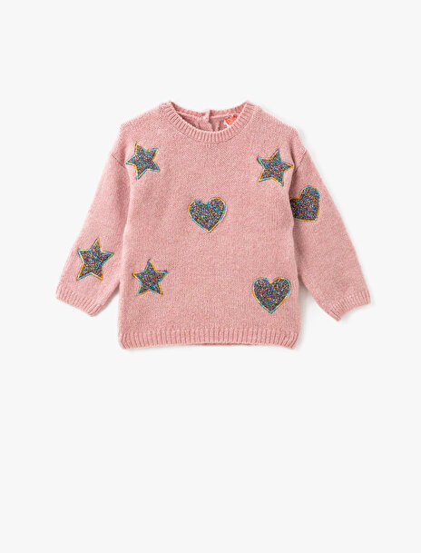 Koton Kız Çocuk Bisiklet Yaka Uzun Kollu Simli İşlemeli Triko Kazak Koton Kız Çocuk Bisiklet Yaka Uzun Kollu Simli İşlemeli Triko Kazak