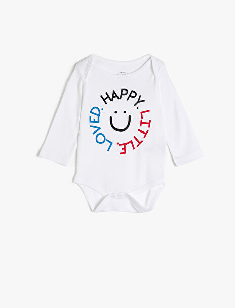 Koton Erkek Çocuk Yazılı Baskılı Pamuklu Uzun Kollu Bisiklet Yaka Çıtçıtlı Zıbın Koton Erkek Çocuk Yazılı Baskılı Pamuklu Uzun Kollu Bisiklet Yaka Çıtçıtlı Zıbın