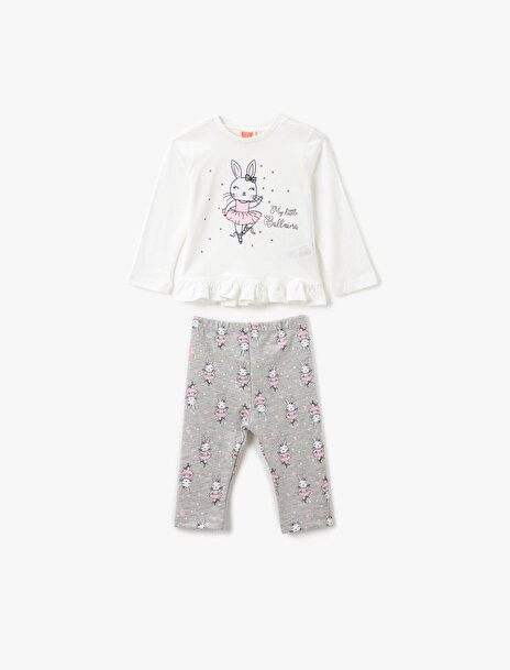 Koton Kız Çocuk Kız Bebek Pamuklu Baskılı Takım