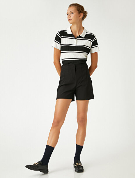 Koton Kadın Yüksek Bel Fermuarlı Şort