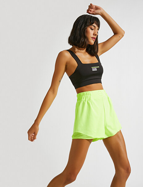 Koton Kadın Ebru Şallı Loves Koton -  Sloganlı Şort