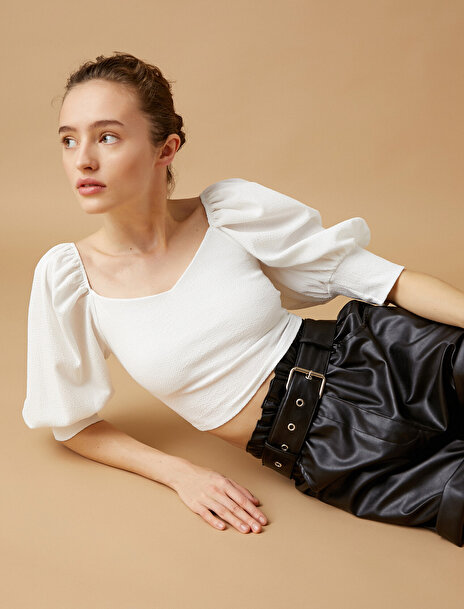 Koton Kadın  Balon Kollu Tişört