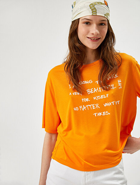 Koton Kadın Yazı Baskılı Tişört