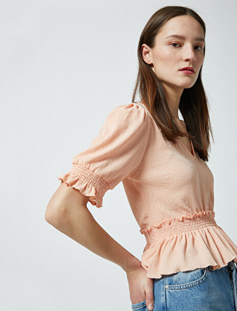 Koton Kadın Prenses Kol Fırfırlı Bluz