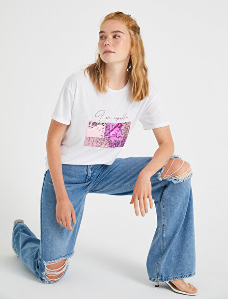 Koton Kadın Pullu Tişört