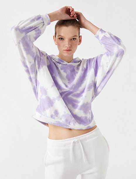 Koton Kadın Kapüşonlu Batik Sweatshirt Oversize Koton Kadın Kapüşonlu Batik Sweatshirt Oversize