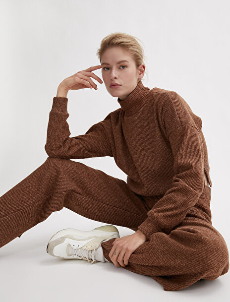 Koton Kadın Boğazlı Kazak Fitilli