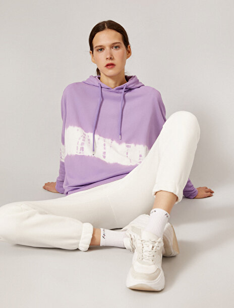Koton Kadın Kapüşonlu Sweatshirt Renk Bloklu Pamuklu Oversize Koton Kadın Kapüşonlu Sweatshirt Renk Bloklu Pamuklu Oversize