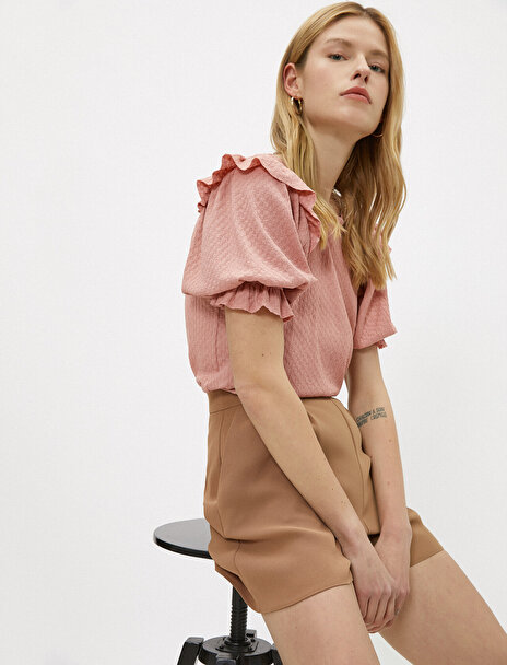 Koton Kadın Fırfırlı Prenses Kol Bluz