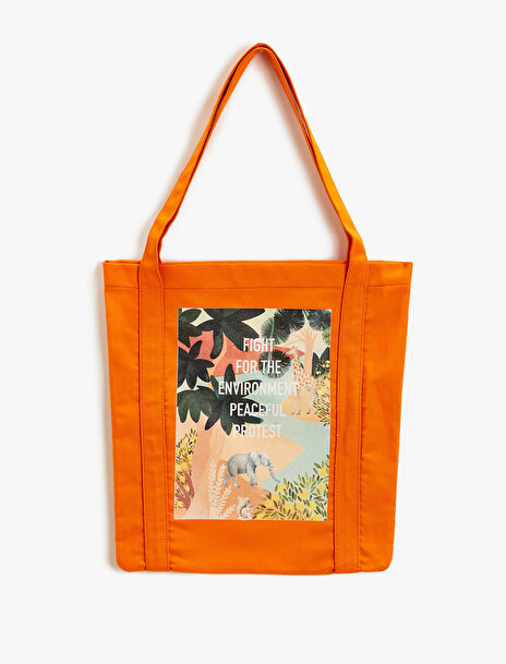 Koton Kadın Yazı Baskılı Bez Çanta