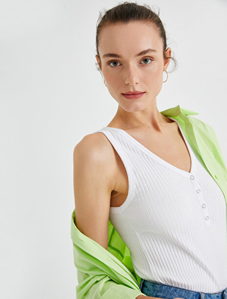 Koton Kadın Fitilli Atlet Pamuklu Koton Kadın Fitilli Atlet Pamuklu