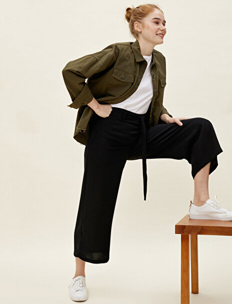 Koton Kadın Beli Bağlamalı Bol Paça Pantolon