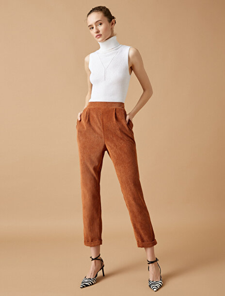 Koton Kadın Fitilli Kadife  Pantolon