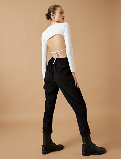 Koton Kadın Fitilli Kadife  Pantolon