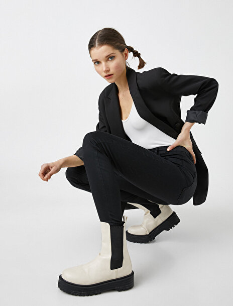 Koton Kadın Pamuklu Skinny Carmen Jean - Yüksek Bel Dar Kesim Dar Paça Pantolon