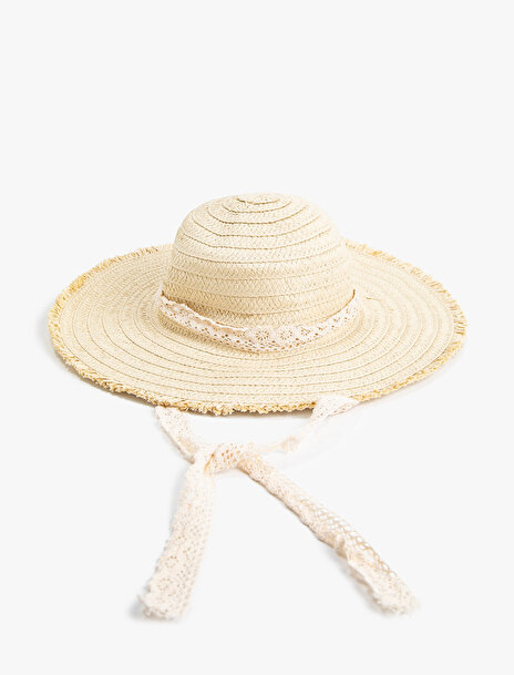 Koton Kadın Kurdeleli Hasır Şapka Kadın
