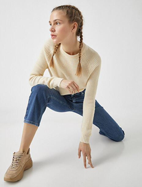 Koton Ole Genç Kız Pamuklu Victoria Crop Jean Pantolon Koton Ole Genç Kız Pamuklu Victoria Crop Jean Pantolon