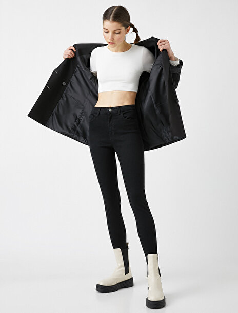 Koton Kadın Pamuklu Skinny Carmen Jean - Yüksek Bel Dar Kesim Dar Paça Pantolon Koton Kadın Pamuklu Skinny Carmen Jean - Yüksek Bel Dar Kesim Dar Paça Pantolon