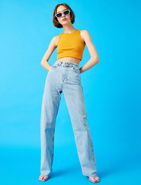 Koton Ole Genç Kız Yüksek Bel Bol Paça Kot Pantolon - Longer Jean Koton Ole Genç Kız Yüksek Bel Bol Paça Kot Pantolon - Longer Jean