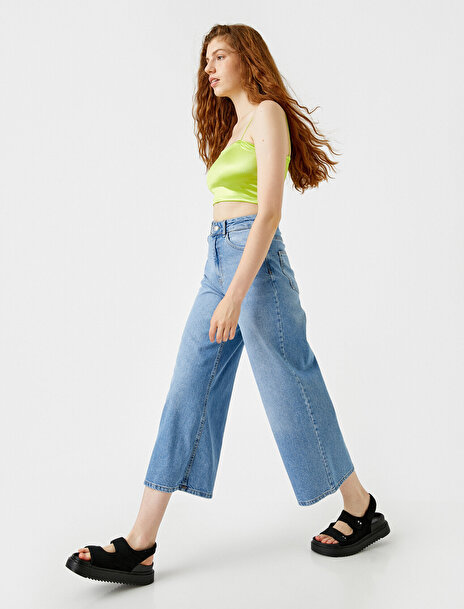 Koton Ole Genç Kız Culotto Jean Pantolon Pamuklu