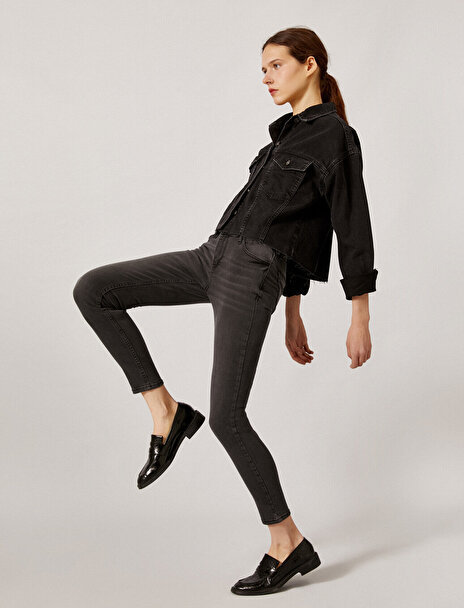 Koton Ole Genç Kız Kate Jean - Normal Bel Dar Kesim Dar Paça Pamuklu Pantolon