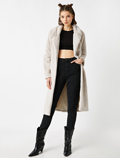 Koton Kadın Pamuklu Mom Slim Jean - Yüksek Bel Hafif Dar Kesim Dar Paça Pantolon