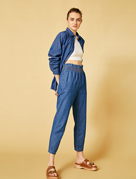 Koton Kadın Pamuklu Jean Pantolon