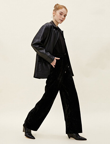 Koton Kadın Kadife Bol Paça Pantolon