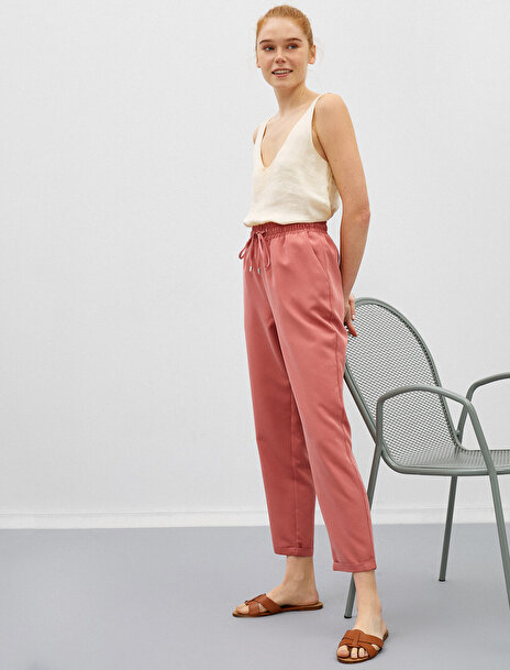 Koton Kadın Belden Bağlamalı Pantolon Cepli