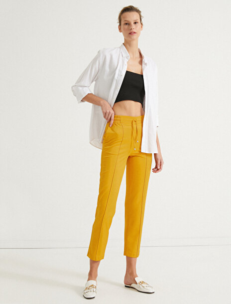 Koton Kadın Belden Bağlamalı Pantolon Cepli