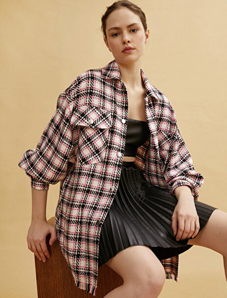 Koton Kadın Ekose Gömlek Ceket