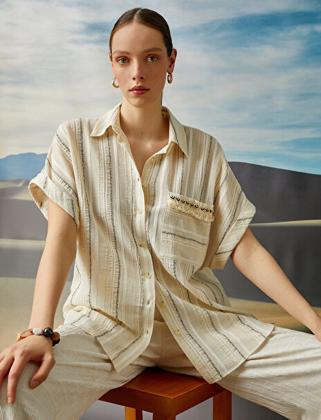 Koton Kadın El Emeği - Pamuklu İşlemeli  Gömlek