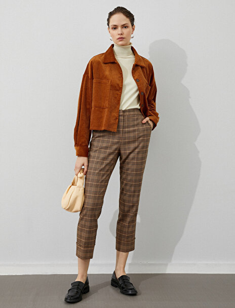 Koton Kadın Pamuklu Fitilli Kadife Gömlek