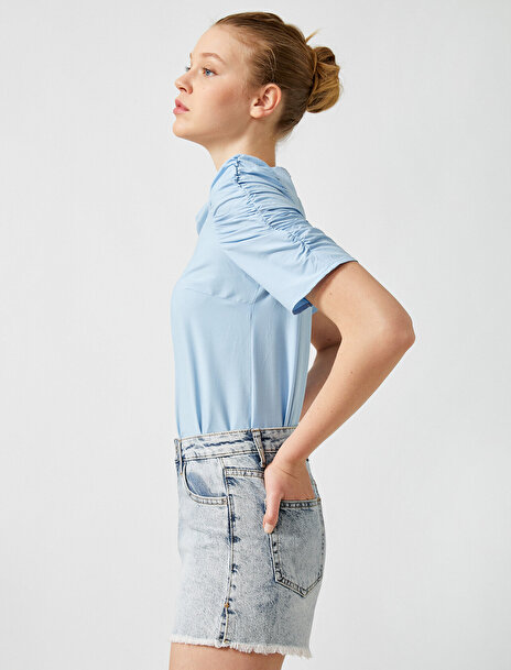 Koton Kadın Kısa Kollu Bluz Büzgülü