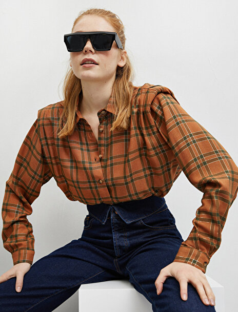 Koton Kadın Vatkalı Ekose Gömlek