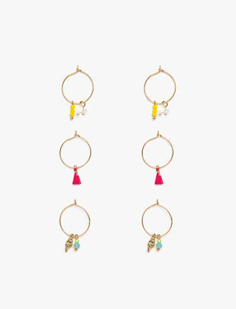 Koton Kadın Halka Küpe Seti Püsküllü