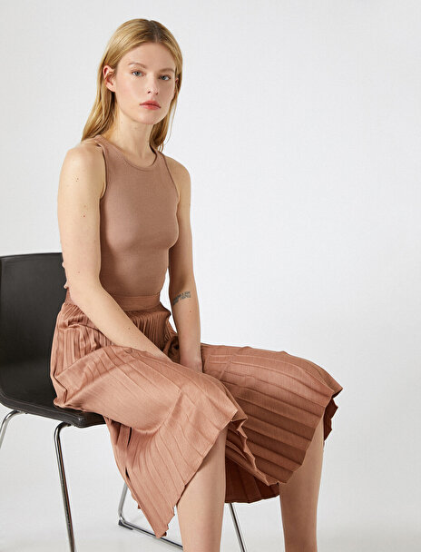 Koton Kadın Pileli Etek Midi Boy