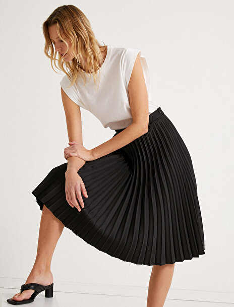 Koton Kadın Pileli Etek Midi Boy