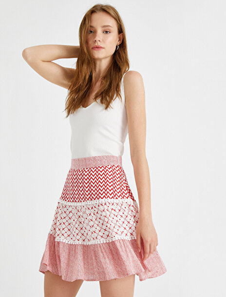 Koton Kadın Desenli Etek Mini