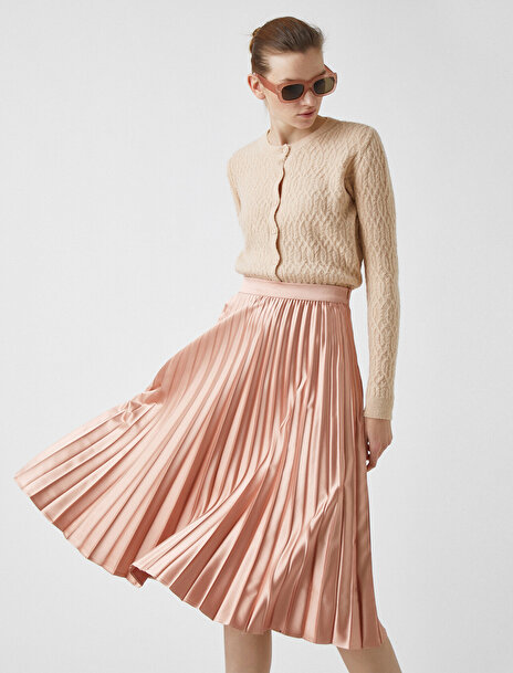 Koton Kadın Pileli Midi Etek