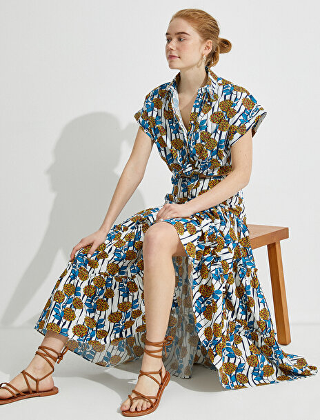 Koton Kadın El Emeği Uzun Etek Çiçekli Pamuklu