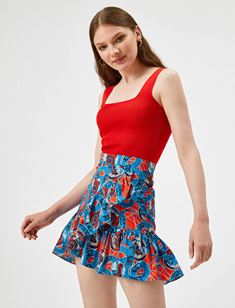 Koton Kadın Desenli Etek Mini Pamuklu