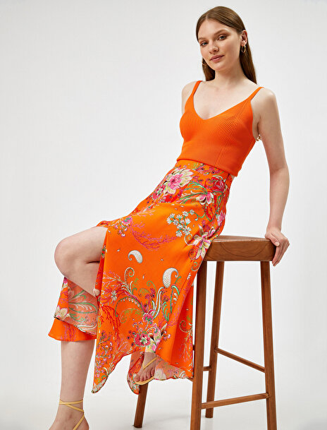 Koton Kadın Çiçekli Etek Uzun