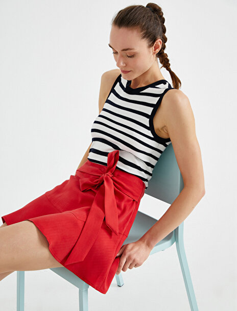 Koton Kadın Belden Bağlamalı Şort Etek